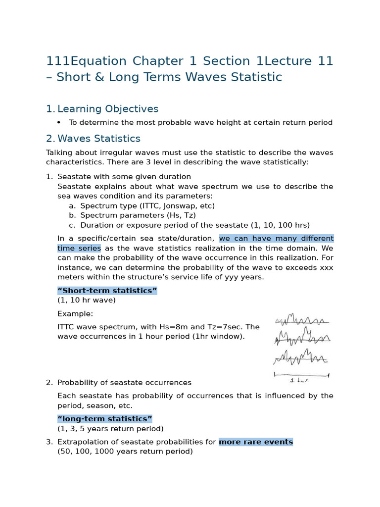 Wave Statistics: Short & Long-Term Analysis | PDF | Waves | Autocorrelation