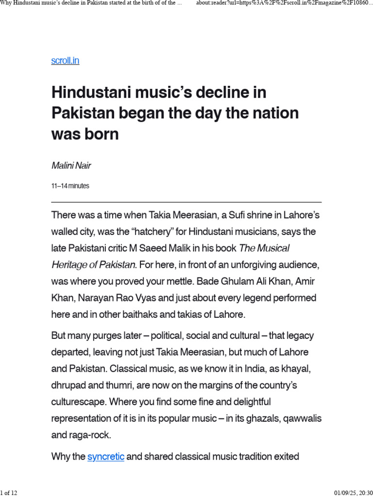 Decline of Hindustani Music in Pakistan | PDF | Classical And Art Music ...
