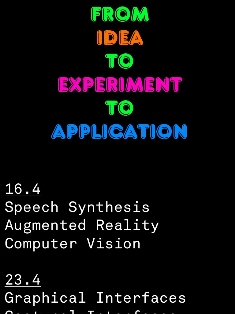 From Idea To Experiment To Application II | PDF | Graphical User ...