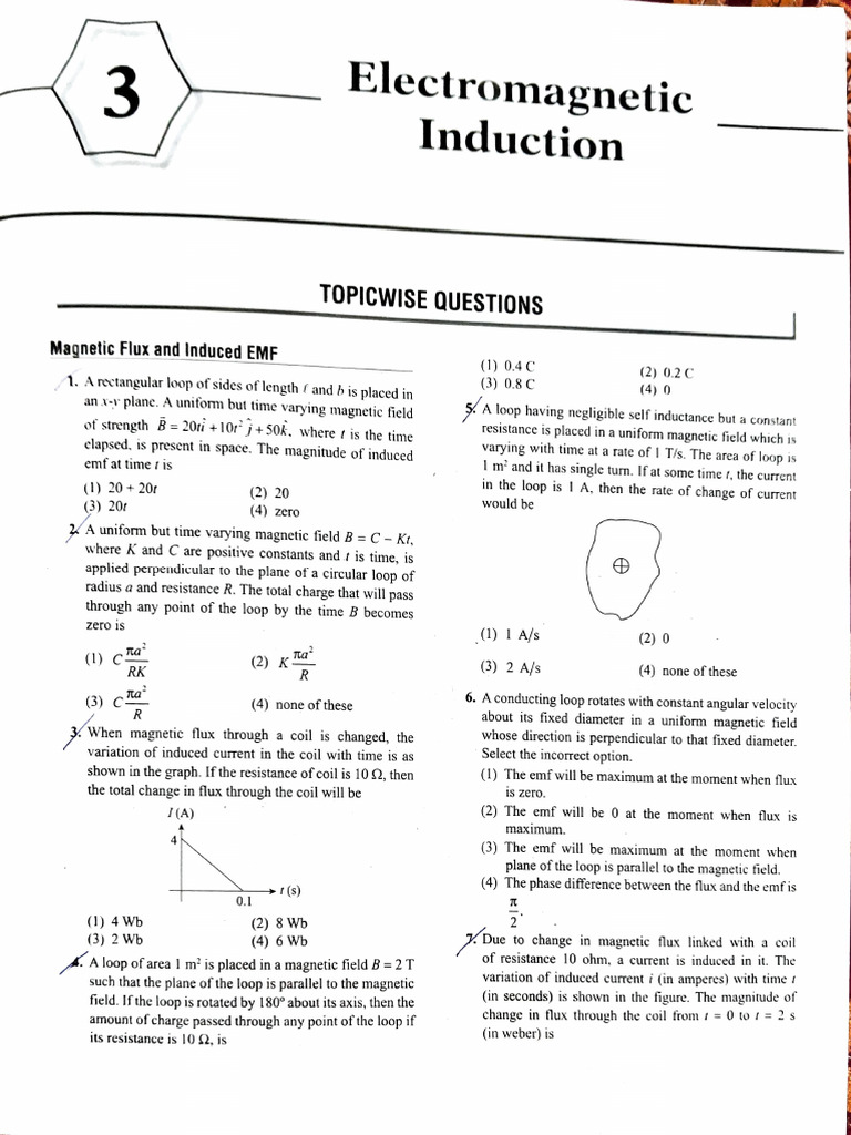 Electromagnetic Induction Questions Practice | PDF