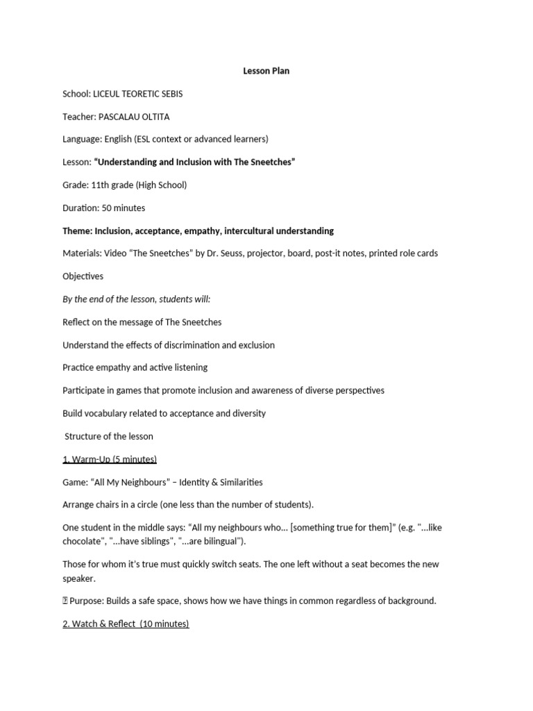 Lesson Plan - Different But The Same: The Sneetches - + Printables ...