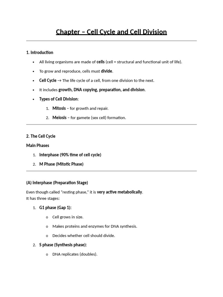 Cell Cycle and Cell Division | PDF | Meiosis | Mitosis