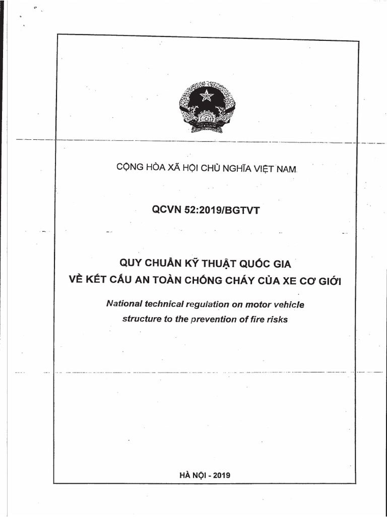 QCVN 52-2019 BGTVT (Yeu Cau Ket Cau An Toan Chong Chay) | PDF