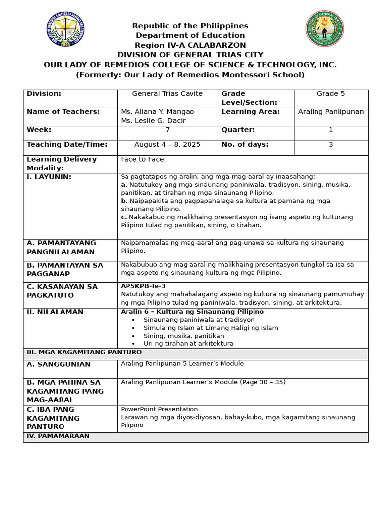 Ap5 - Q1 - Week 7 | PDF