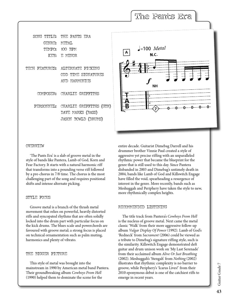 Groove Metal Guitar: The Pants Era | PDF | Heavy Metal Music | Musicology