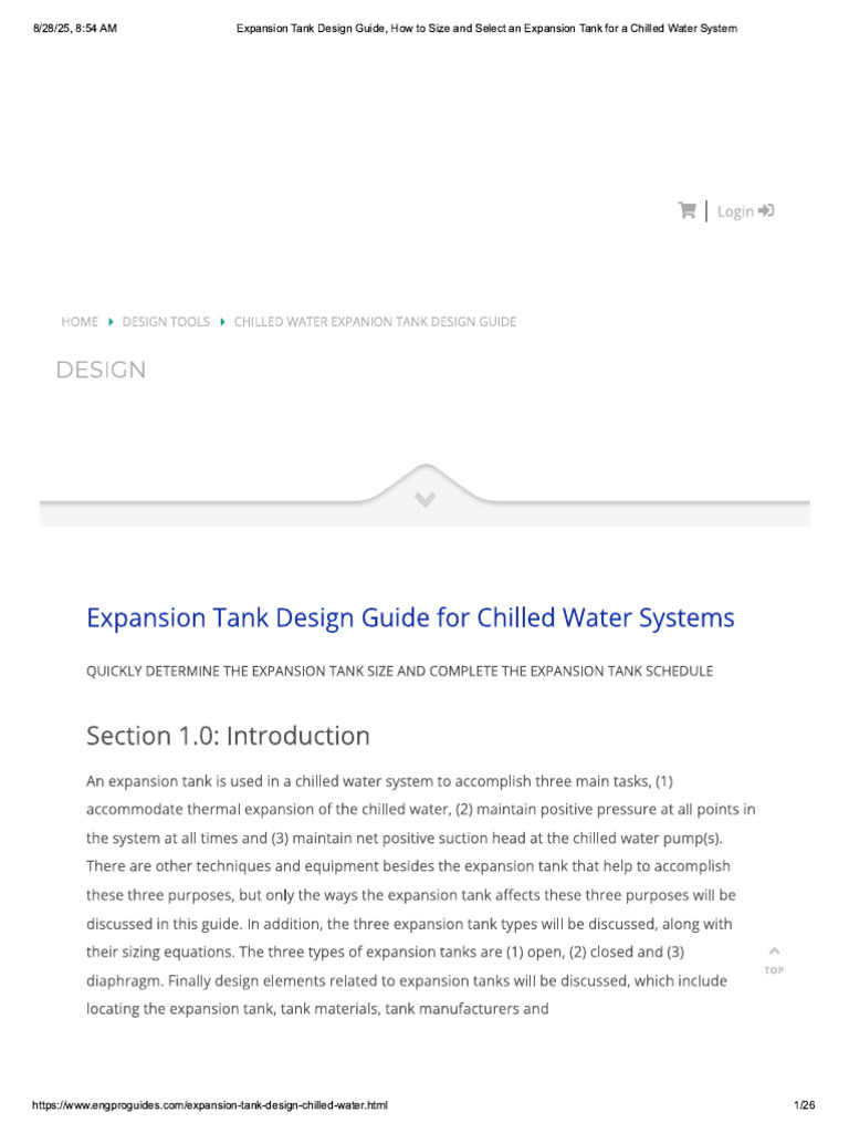 Expansion Tank Design Guide, How To Siz.. | PDF