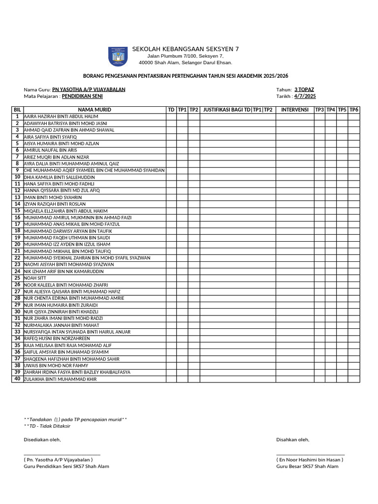 Borang Pengesanan PSV 3 T | PDF