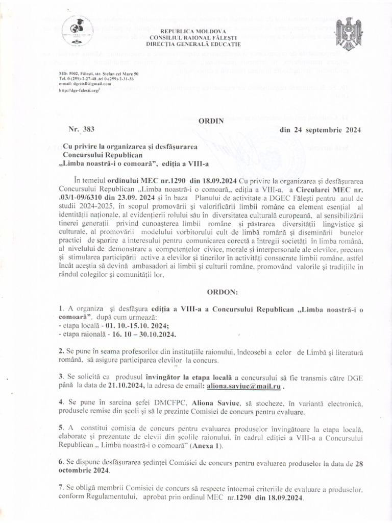 Ordin 383 | PDF