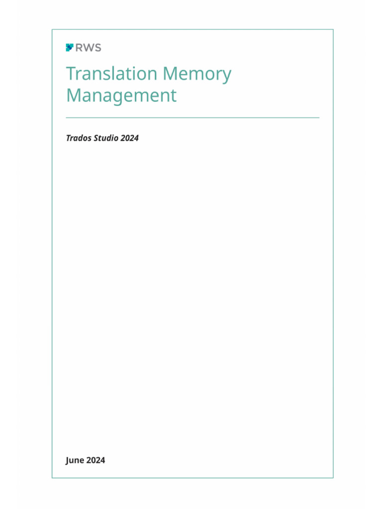 Translation Memory Management - 807227 | PDF