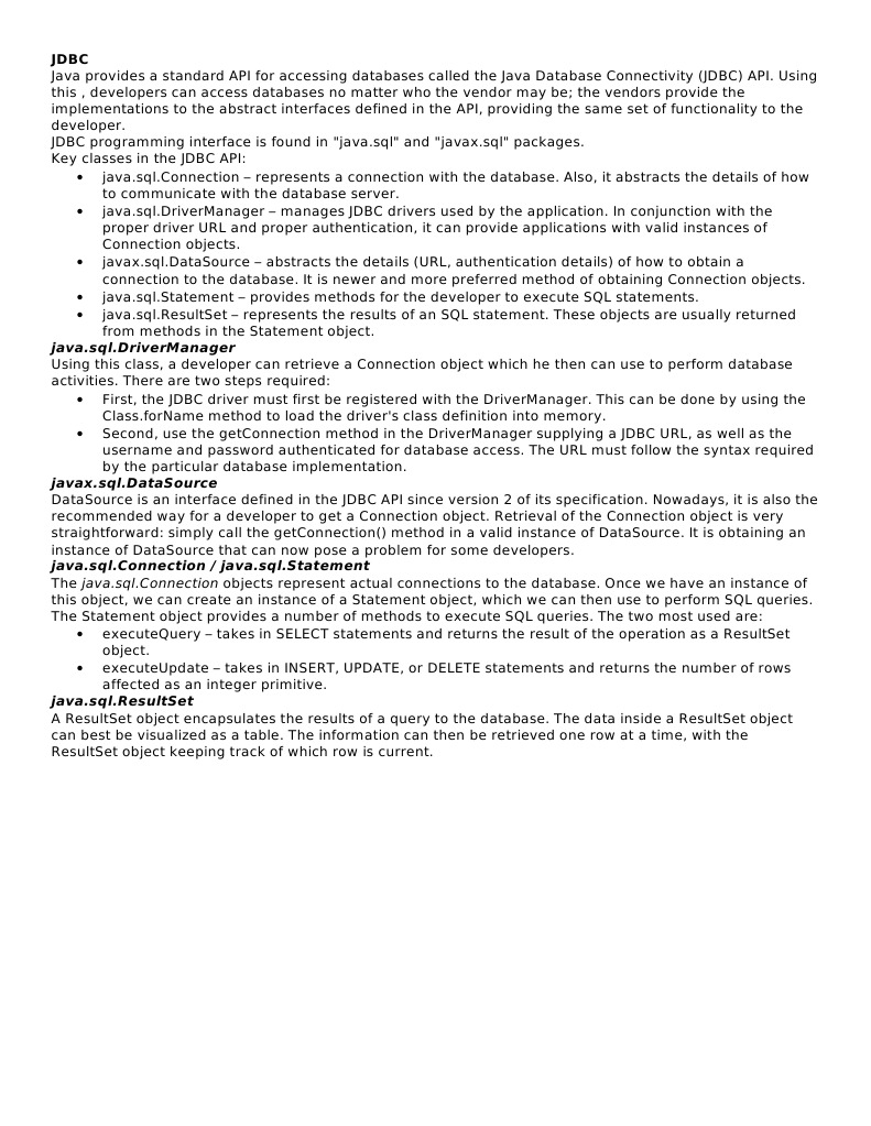 JDBC | Download Free PDF | Application Programming Interface | Sql