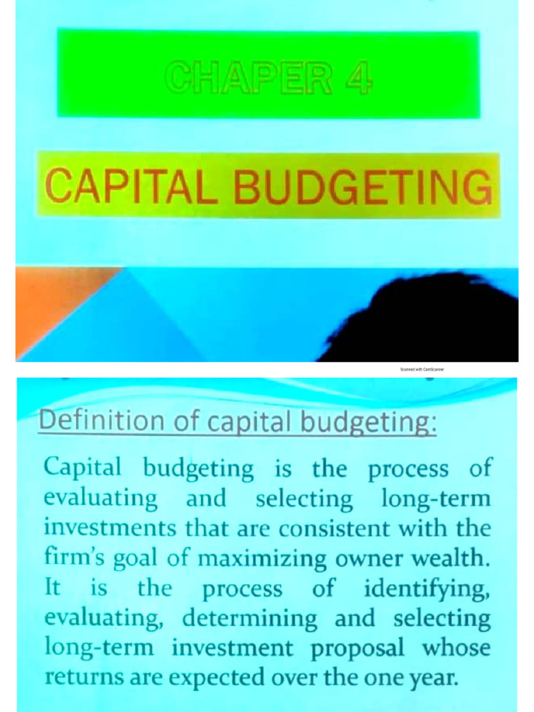 Capital Budgeting Chapter | PDF