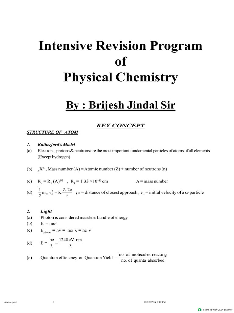 Atomic Structure Worksheet | PDF