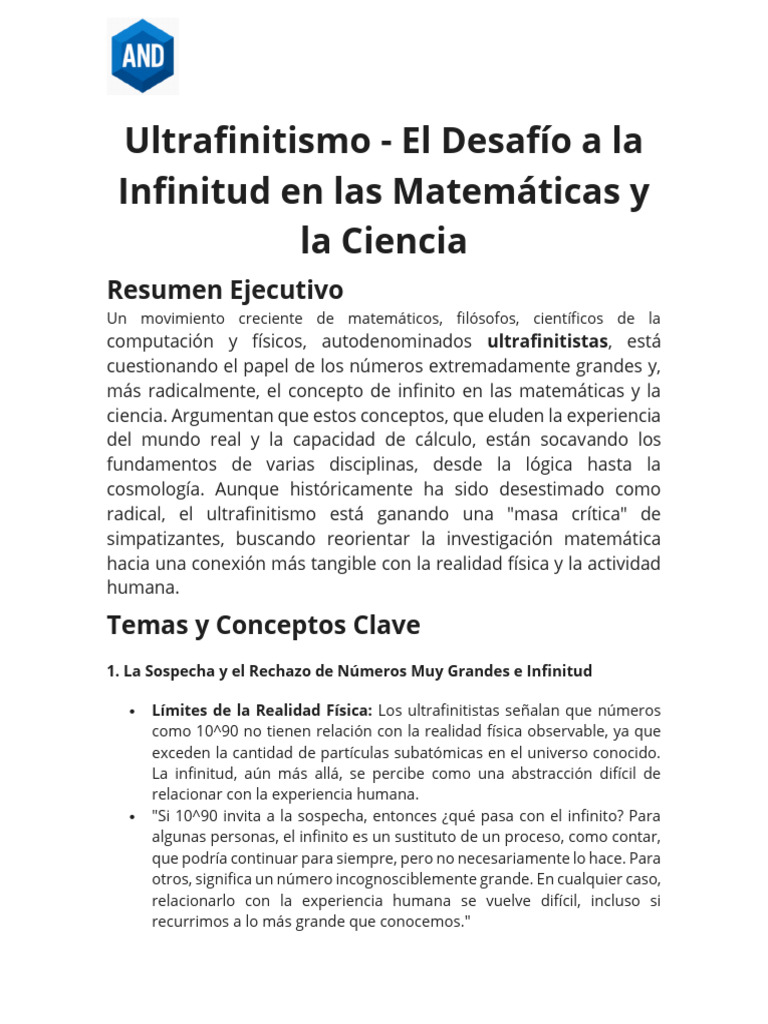 New Cientist - Ultrafinitismo (Resumen) | PDF | Matemáticas | Teoría