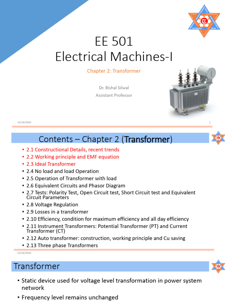 Chapter 2 (1) Ideal Transformers | PDF | Transformer | Electromagnetic Induction