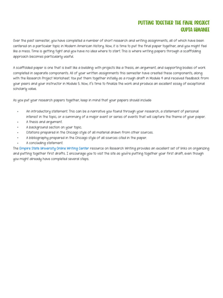 Final Project Guide for Modern History | PDF | Science | Human ...