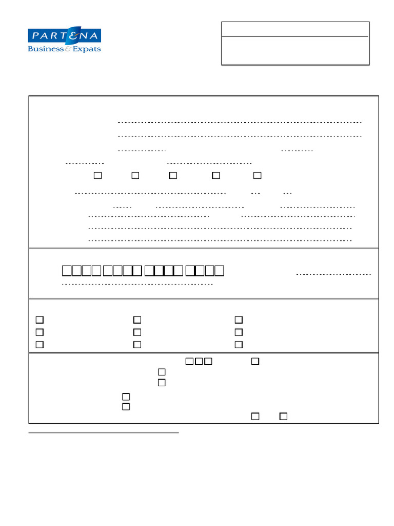Partena Application Form en | PDF | Identity Document | Insurance