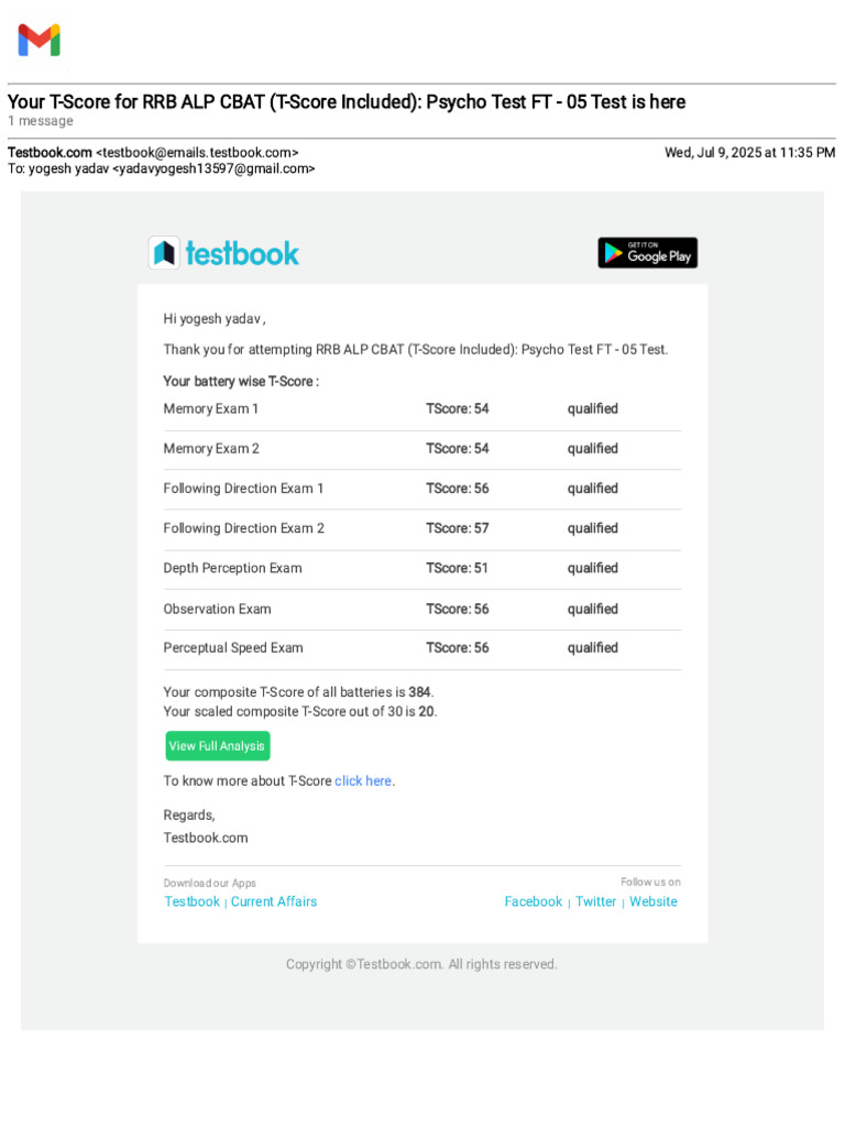 Gmail - Your T-Score For RRB ALP CBAT (T-Score Included) - Psycho Test ...