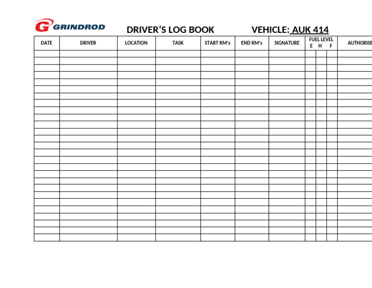 Driver's Log Book Template | PDF