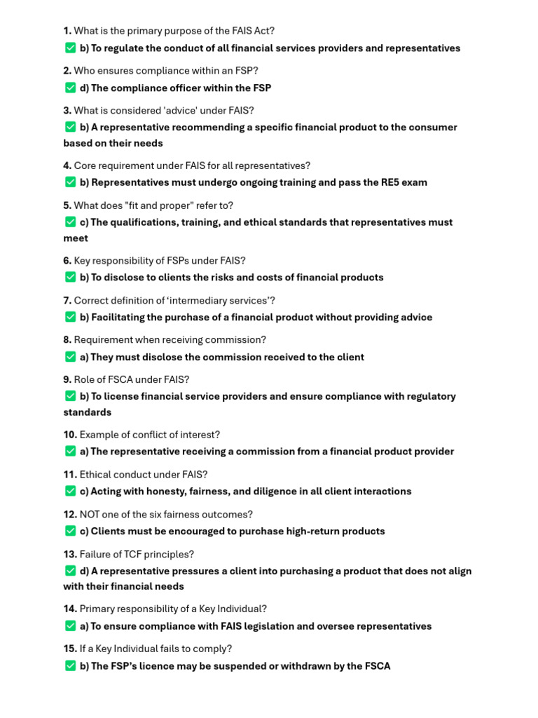 RE5 Multiple Choice Questions | PDF | Regulatory Compliance | Conflict Of Interest