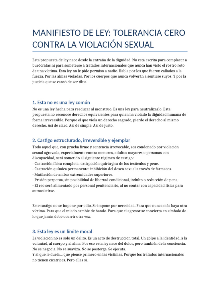 Manifiesto Tolerancia Cero Wilgen | PDF