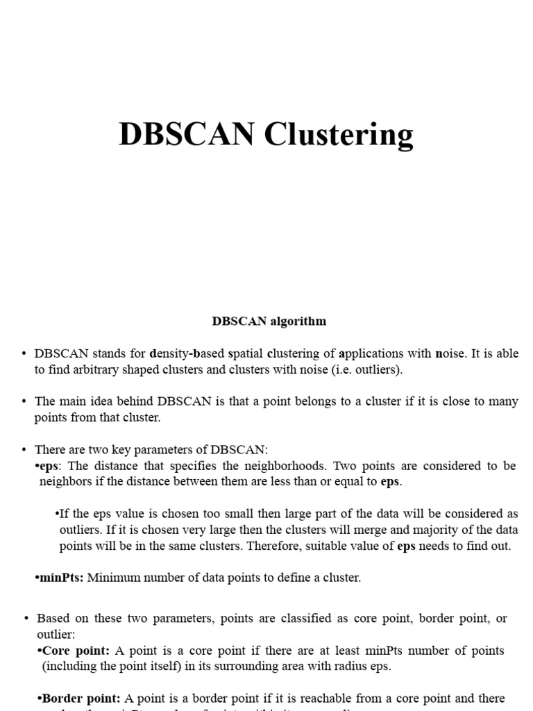 DBSCAN Clustering | PDF