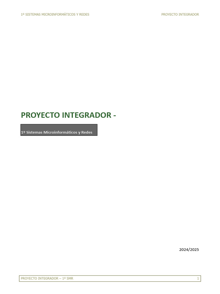 Proyecto Integrador 1 SMR - Enunciado - 2025 | PDF | Software ...
