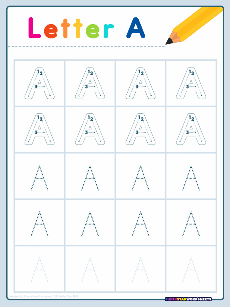 Traceable Letter A Template | PDF