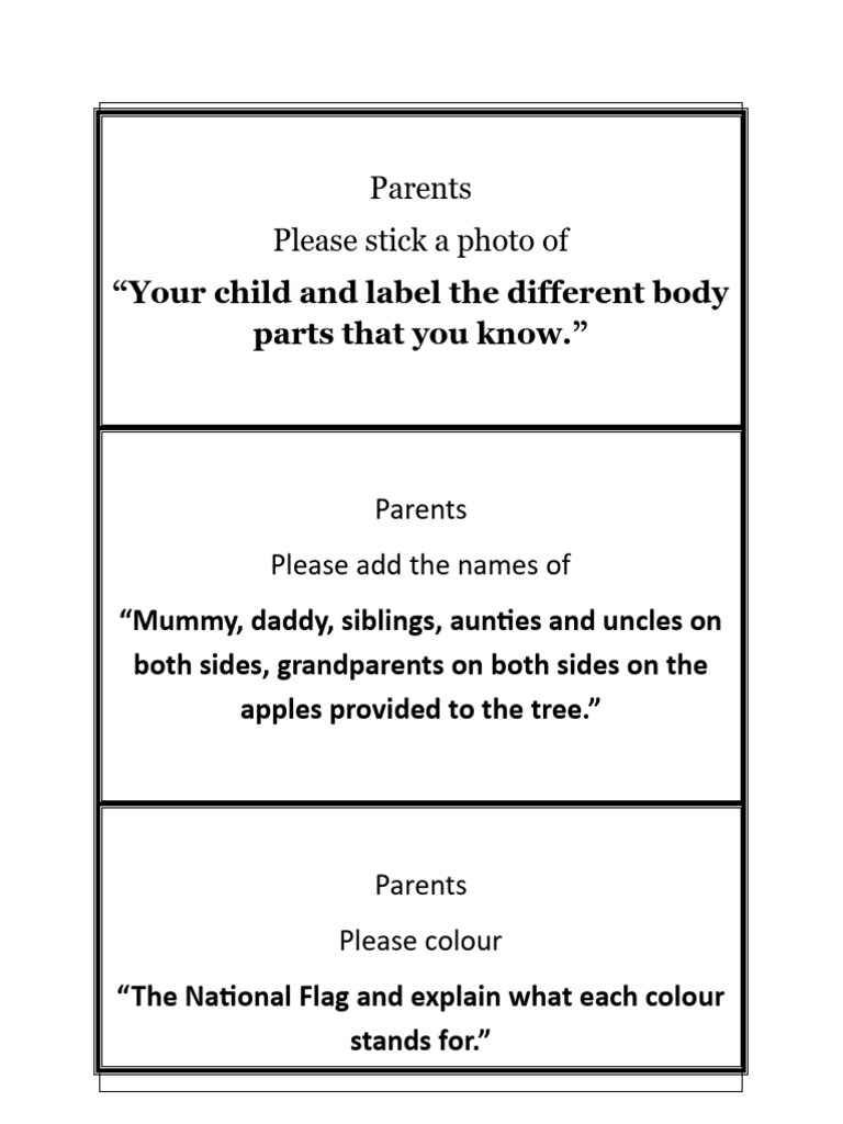 Family Tree and Body Parts Activity | PDF