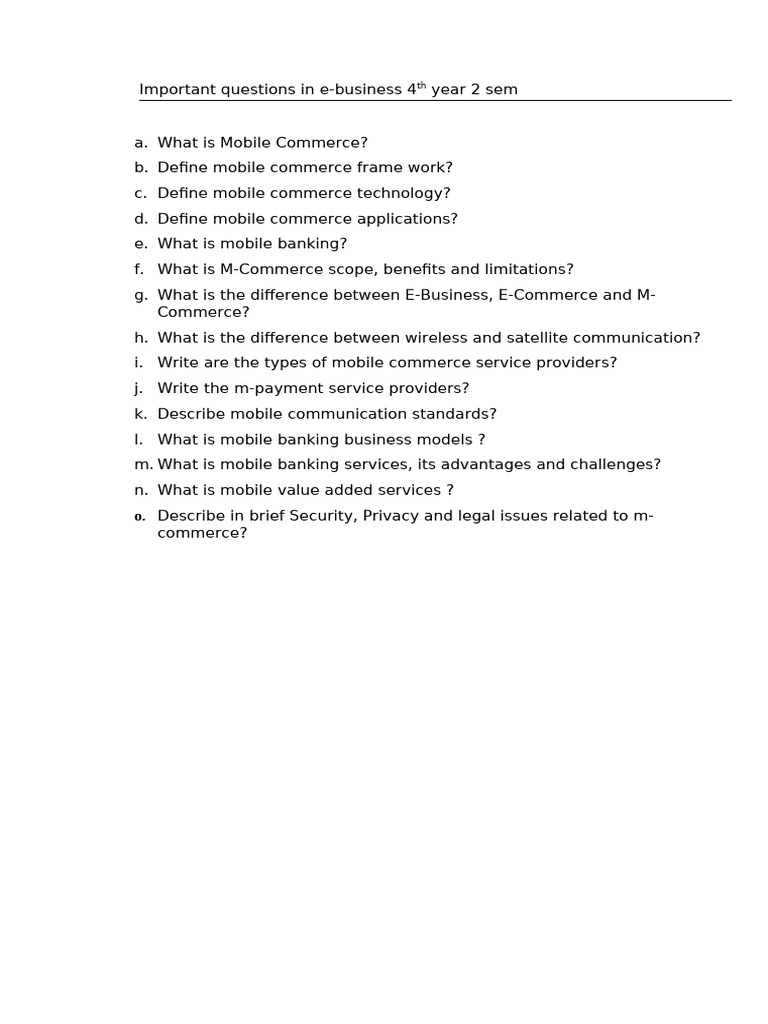 Imp Questions e Biz | PDF