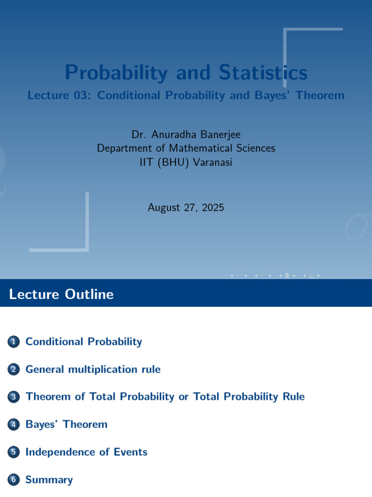 Lecture_03__Conditional_probability_and_Baye_s_Theorem | PDF | Measure (Mathematics ...