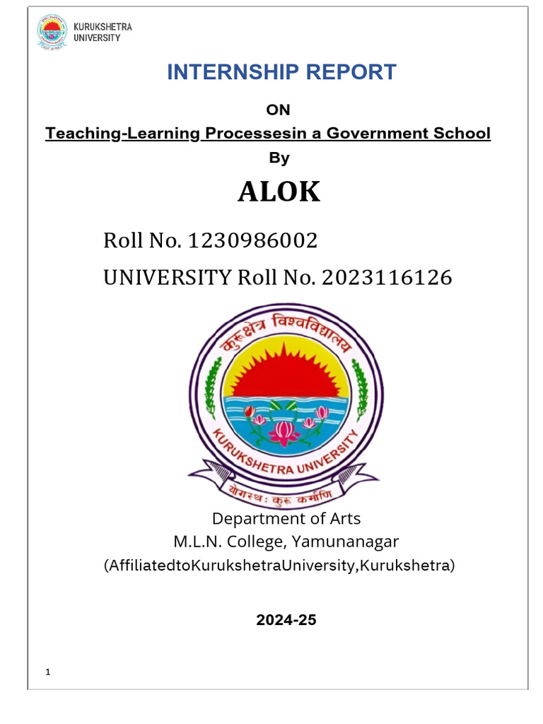 ALOK Intenship Report PDF | PDF | Educational Assessment ...