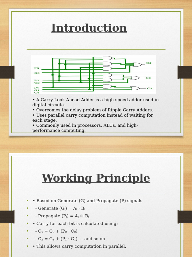 Carry Look-Ahead Adder Overview | PDF