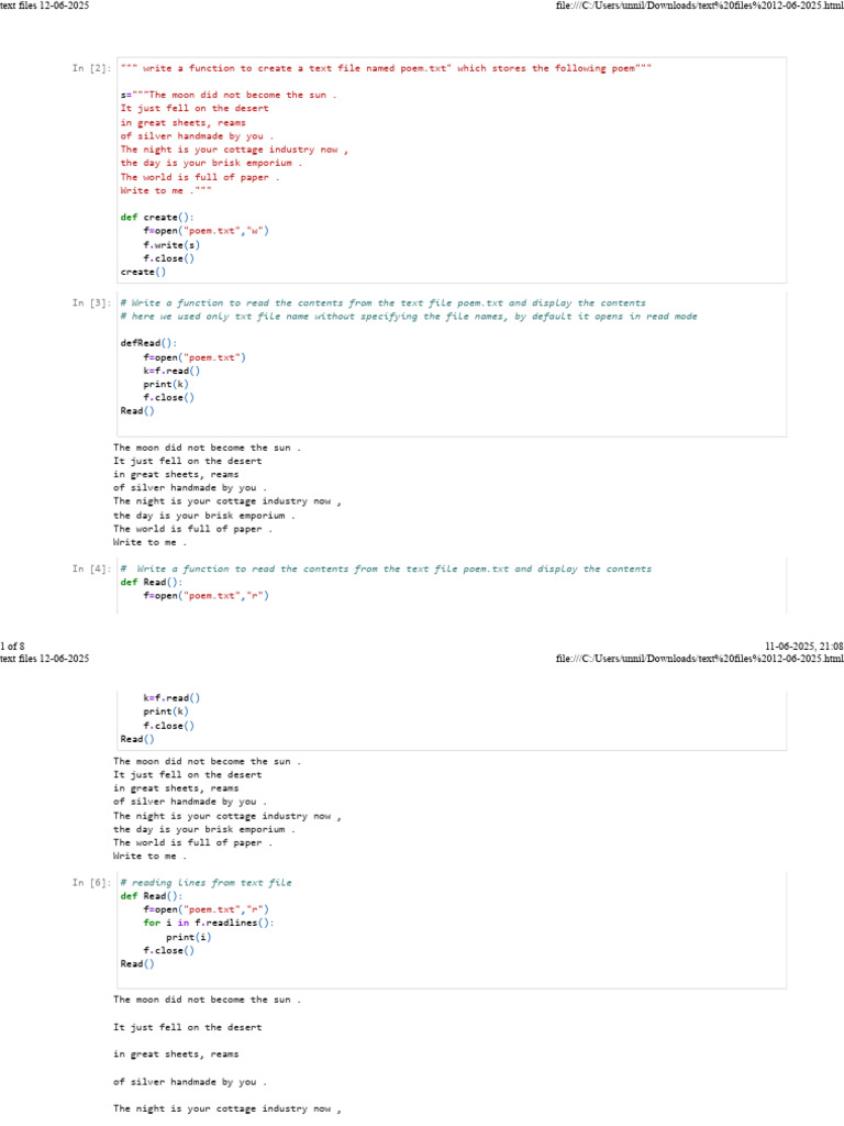 Text File Handling Leena A | PDF | Text File | Data