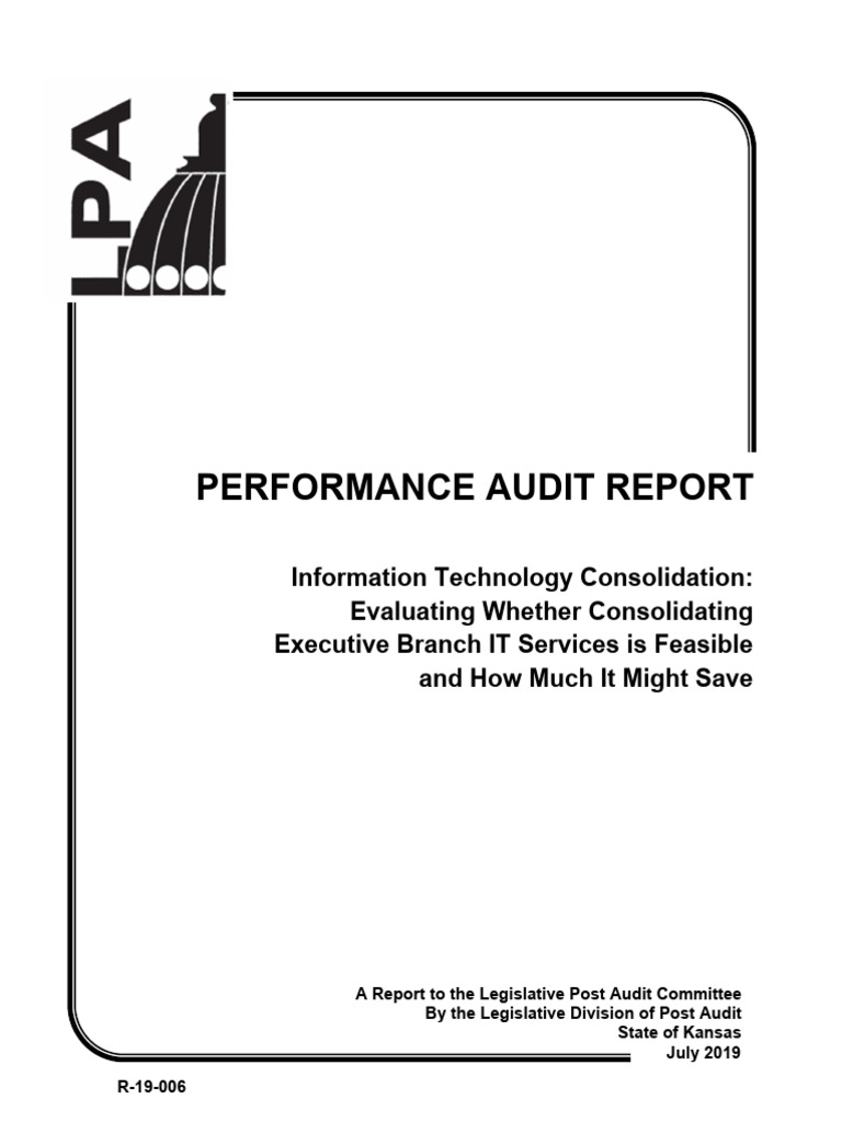 Kansas IT Consolidation Audit Report | PDF | Audit | Expense