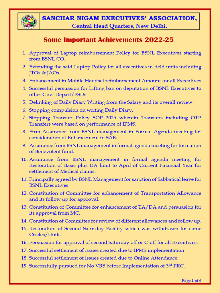 SNEA Achievements 2022-25 Overview | PDF | Government Of India ...