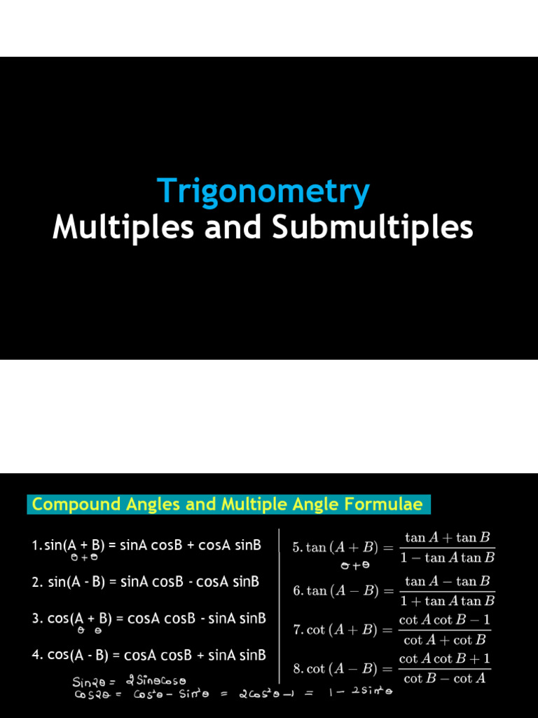 Trigonometric Angle Formulas Guide | PDF