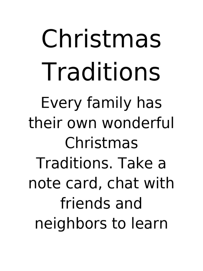 Christmas Traditions | PDF