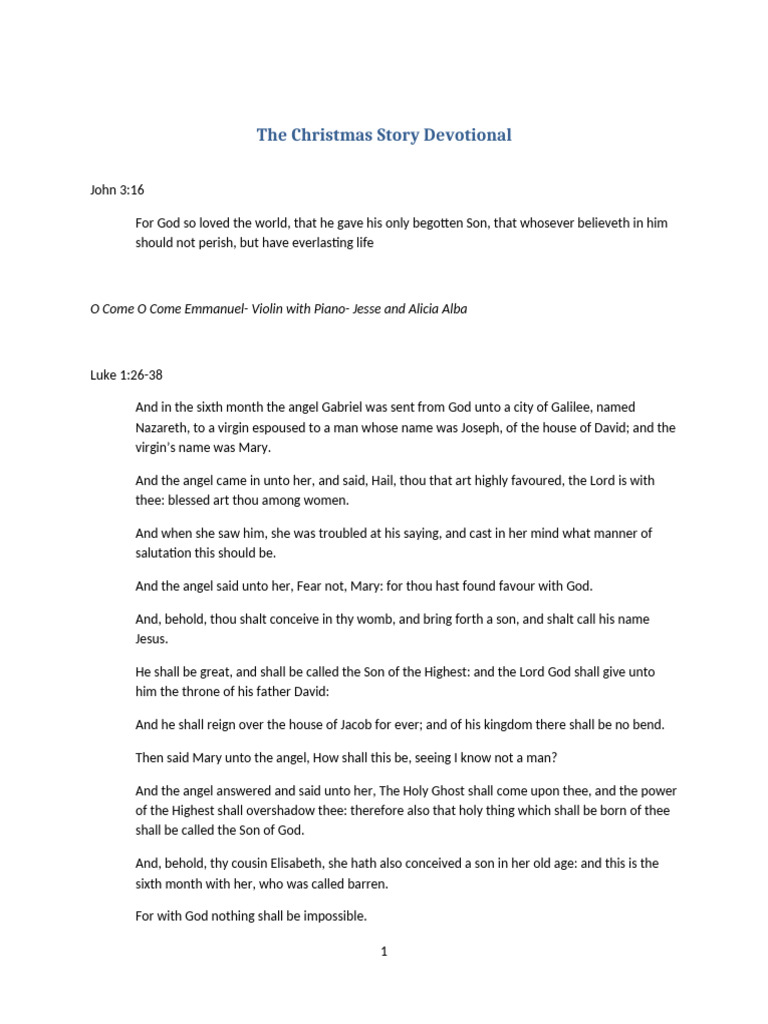 The Christmas Story Devotional | PDF | New Testament Content | Jesus