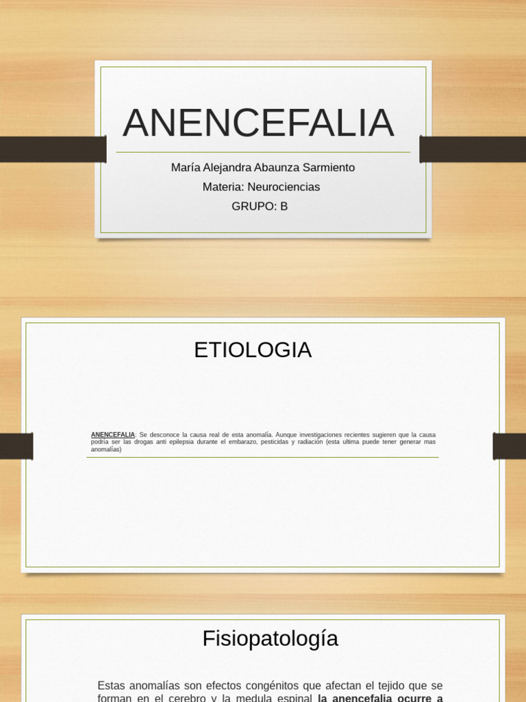 ANENCEFALIA | PDF | Sistema nervioso | Enfermedades y trastornos humanos