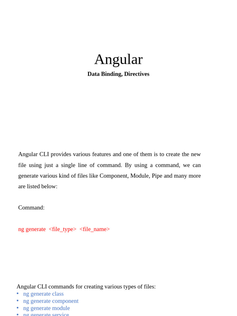 Angular - Data Binding | PDF | Command Line Interface | Document Object Model
