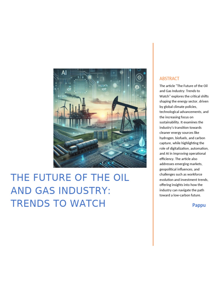 Future Trends in Oil and Gas Industry | PDF | Fossil Fuels | Carbon ...
