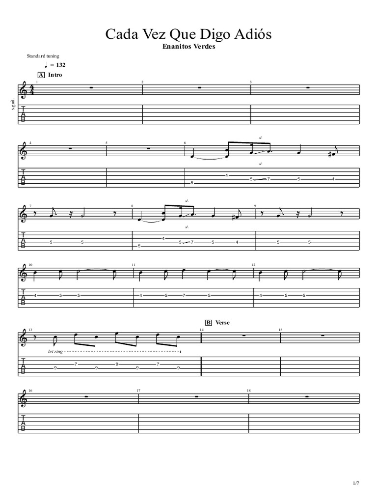 Cada Vez Que Digo Adios SOLOS GUITARRA | PDF | Spanish Language Music