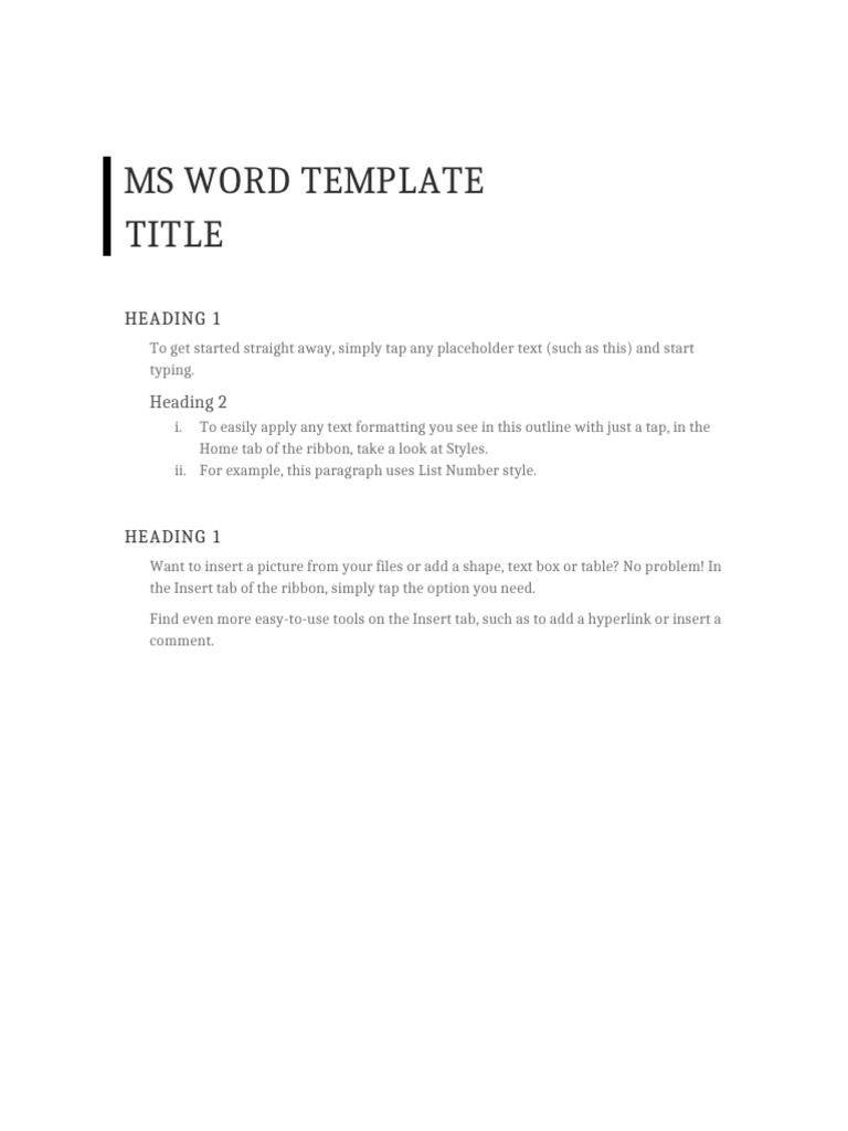 Word Template | PDF