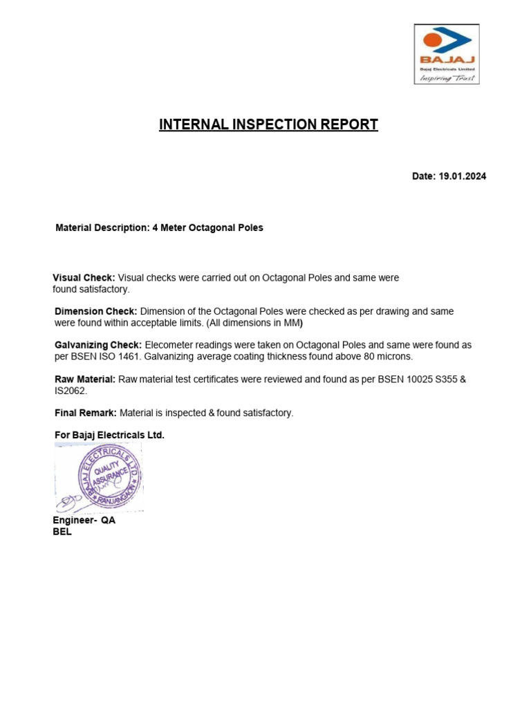 Light Pole Test Report 4 MTR | PDF