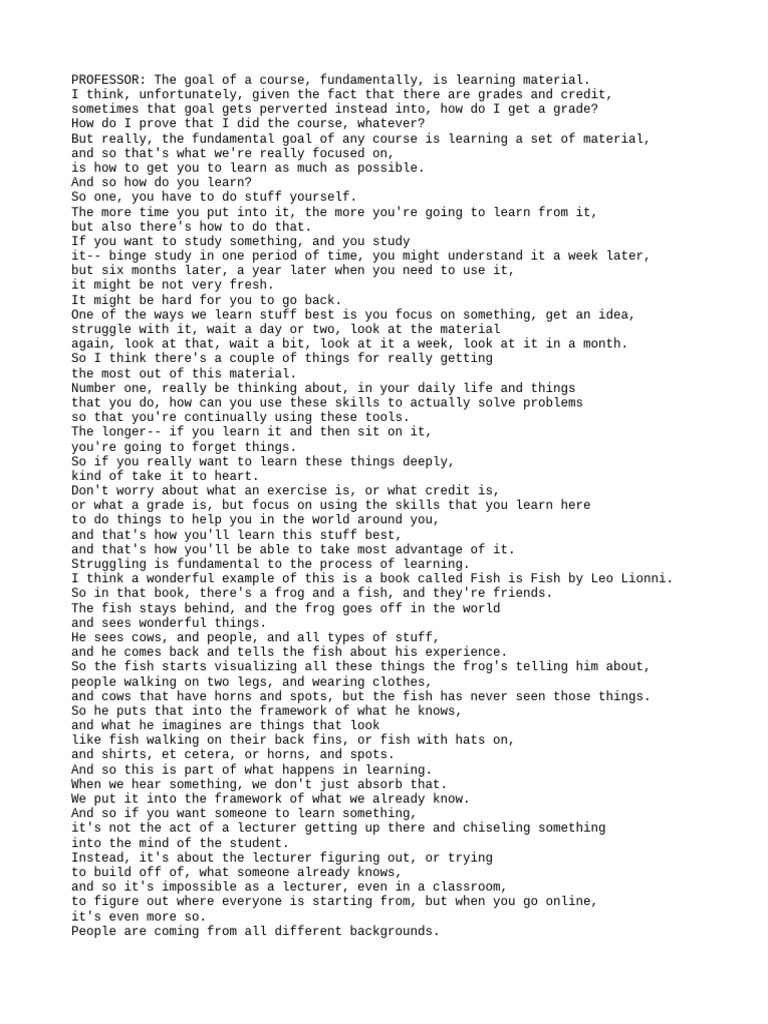 QMBIO V1 0-3 Intro Getting The Most Out of This Course v1 - Edxmstr-En | PDF | Teachers | Cognition