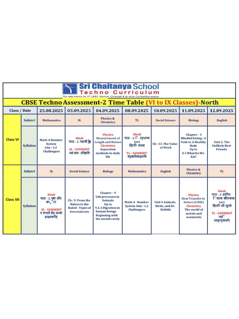 Assessment 2 Time Table | PDF