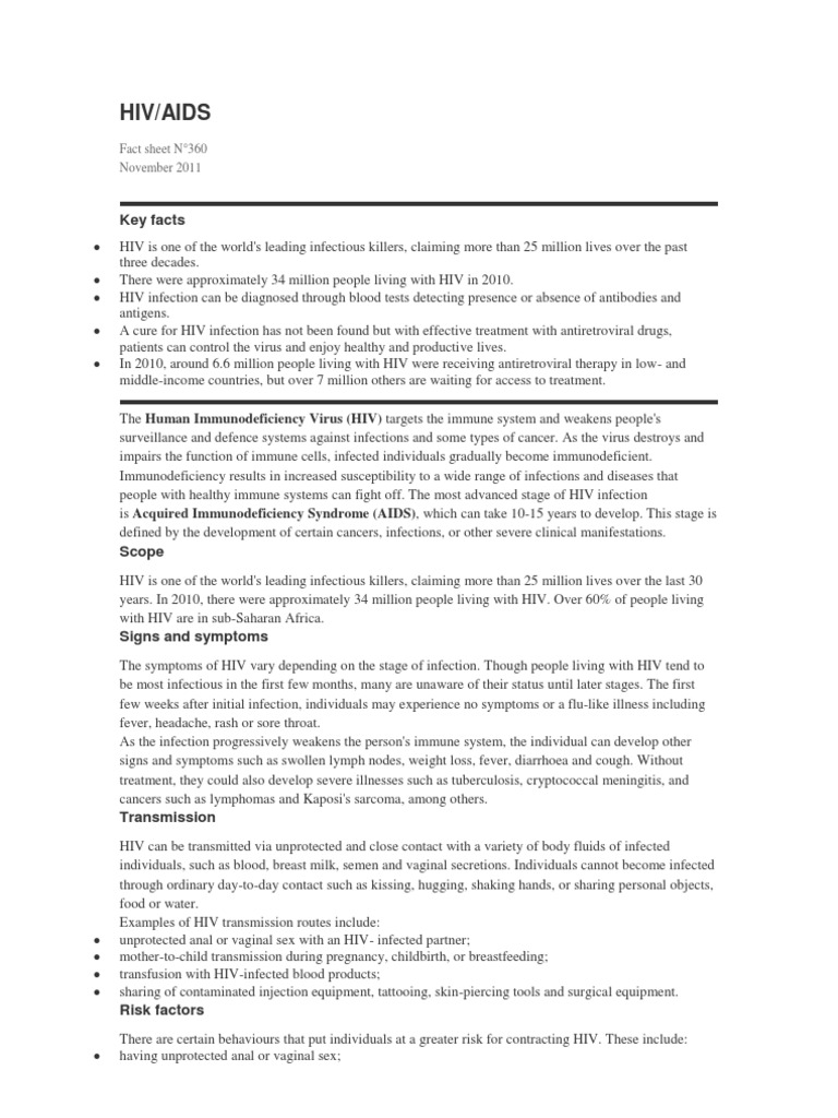 HIV Oms (I) | PDF | Hiv/Aids | Management Of Hiv/Aids