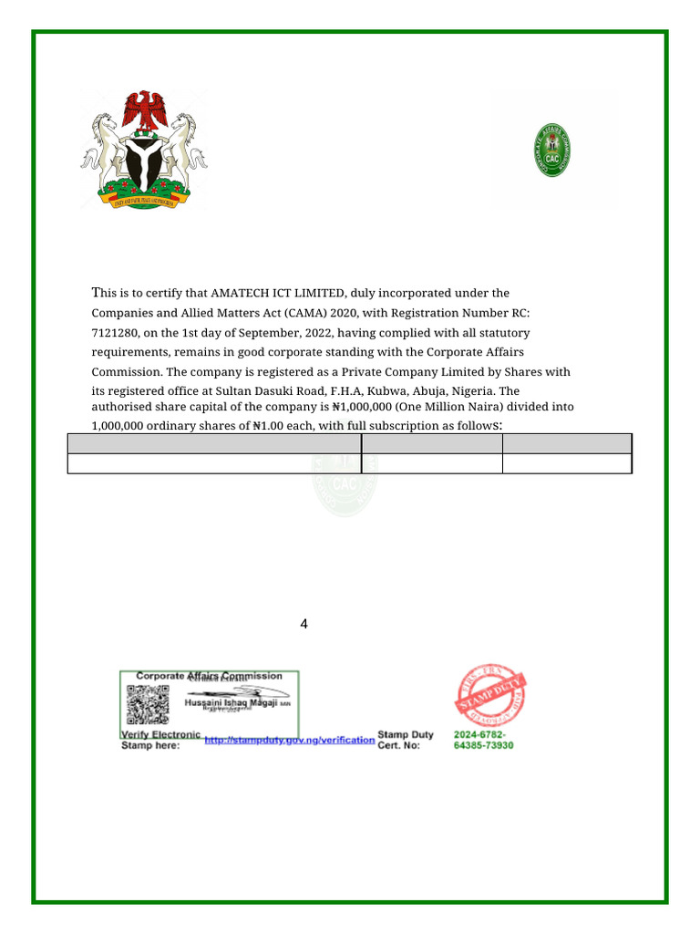 AMATECH ICT Certificate of Compliance | PDF
