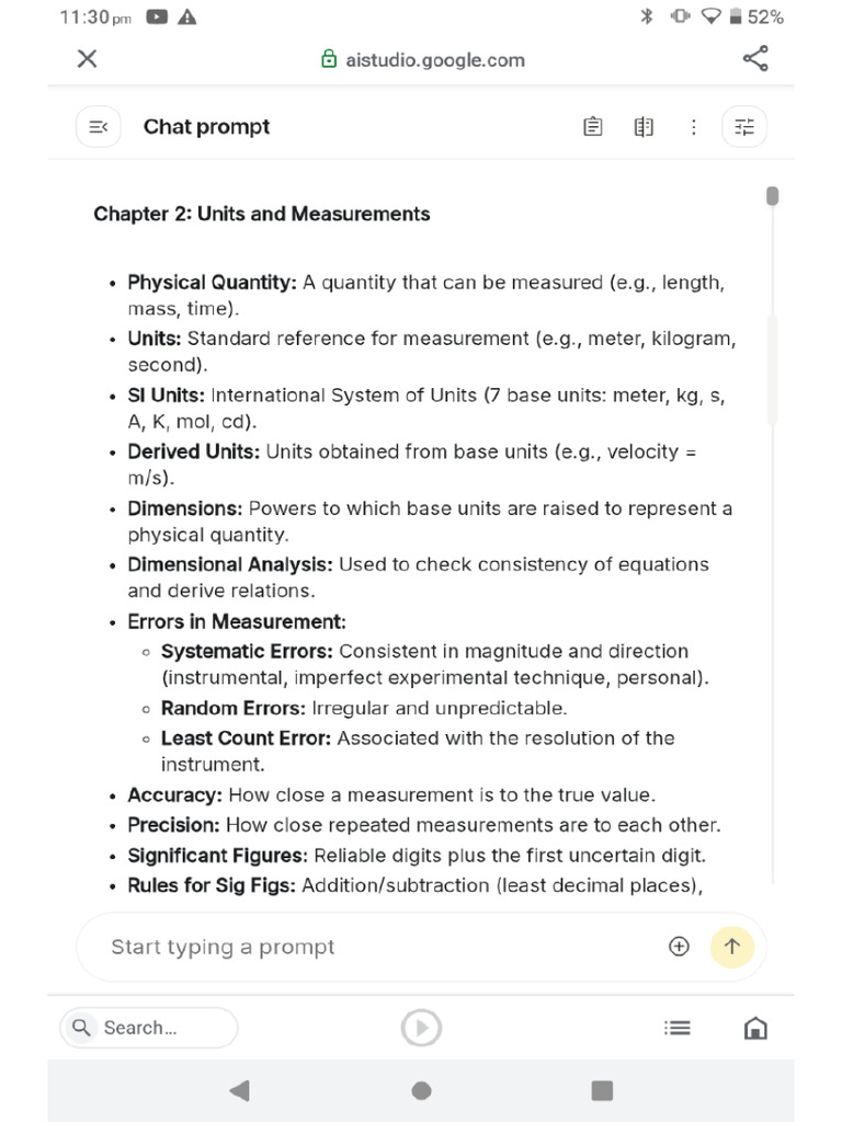 Class 11 Physics Chapter 2 Unit and Measurement Short Note | PDF