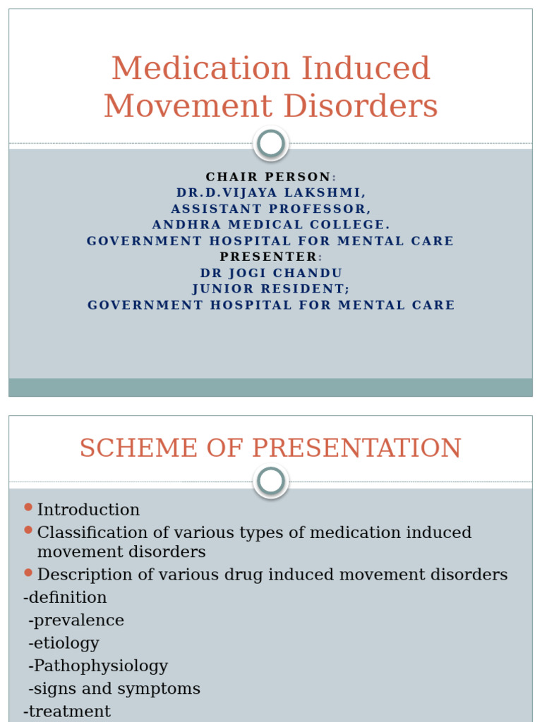 Medication Induced Movement Disorders | PDF | Antipsychotic | Dystonia